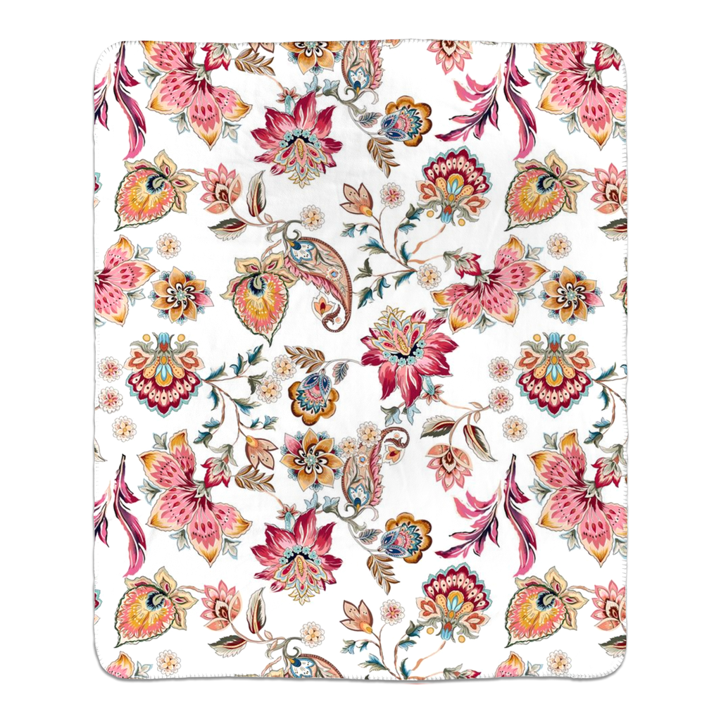 Indira Chintz Pink Floral Fleece Lined Blanket – Tarragonia